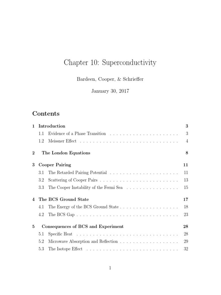 Superconductivity B C S Chapter 10 Pdf Superconductivity