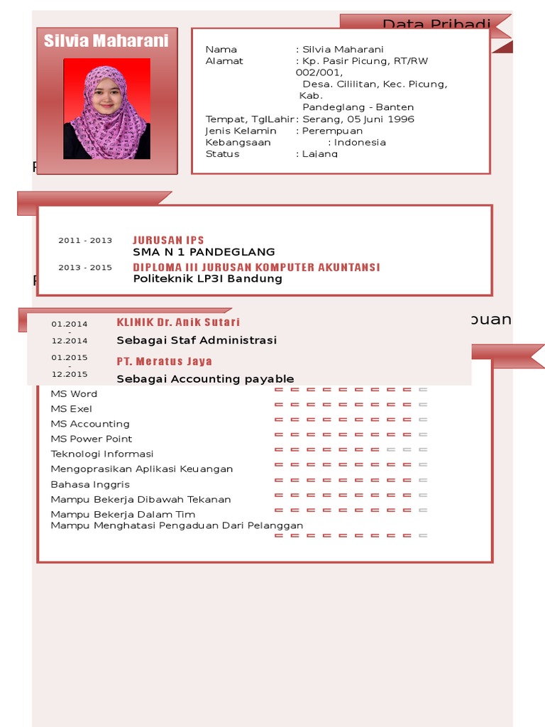 CV Silvia Maharani | PDF