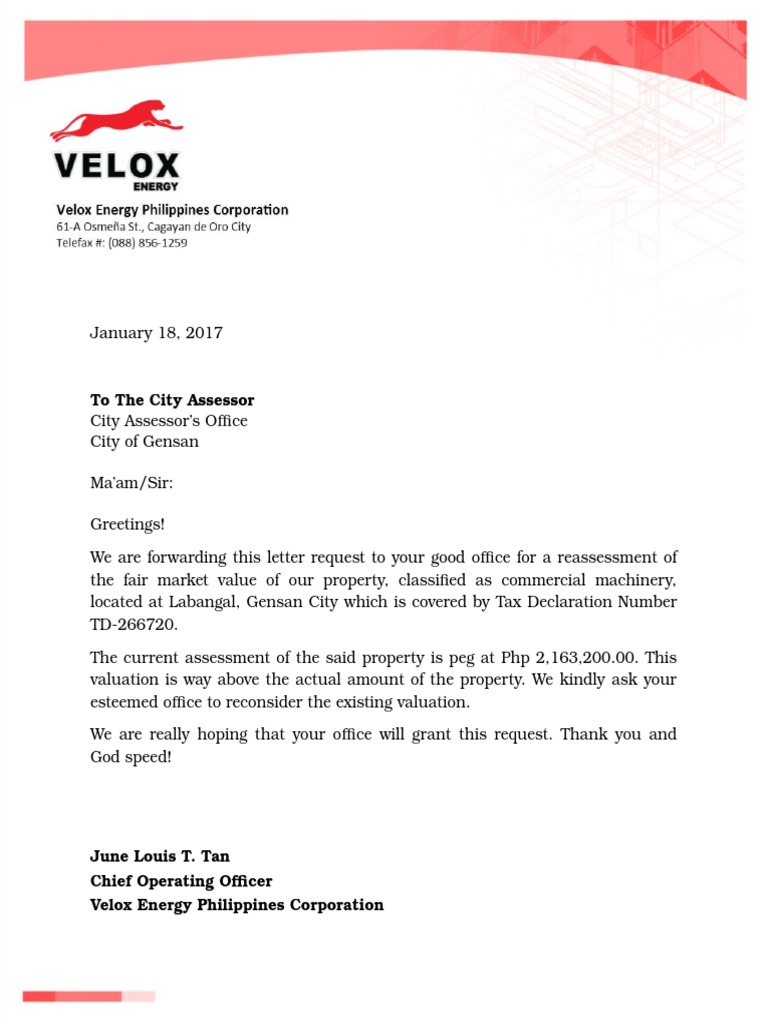 Request for Property Reassessment | PDF