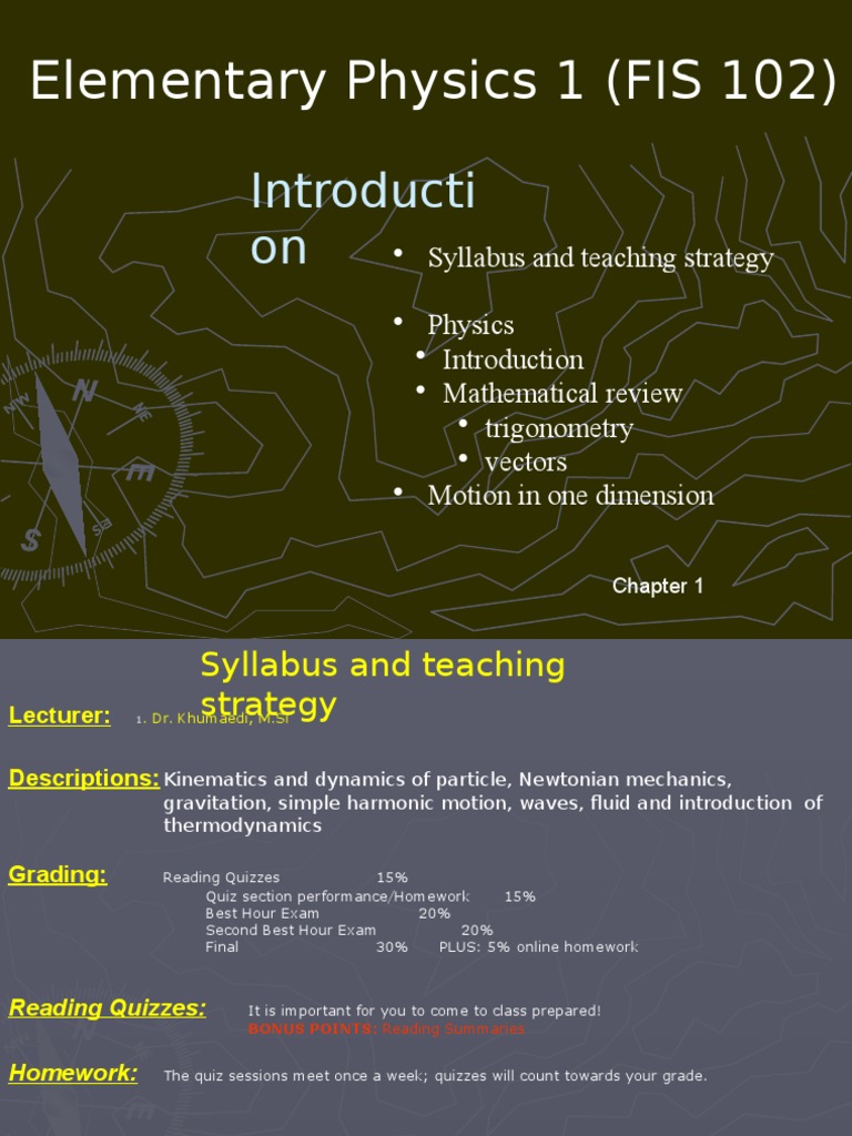 Introducti On: Elementary Physics 1 (FIS 102) | PDF | Euclidean Vector ...