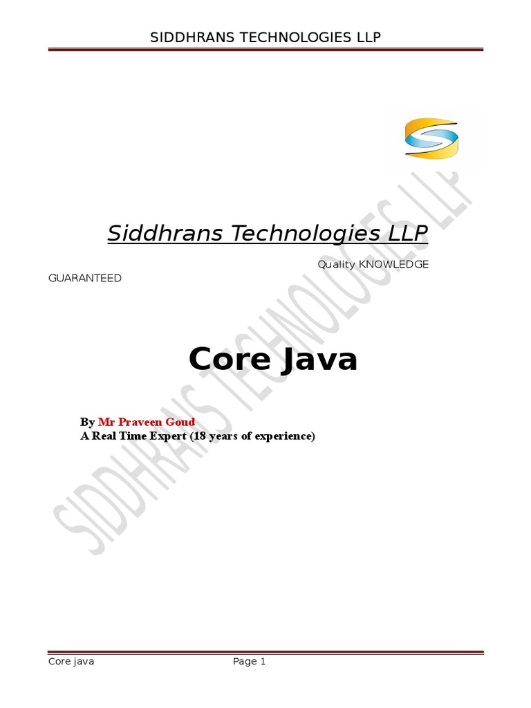 Core Java | PDF | Inheritance (Object Oriented Programming) | Class (Computer Programming)
