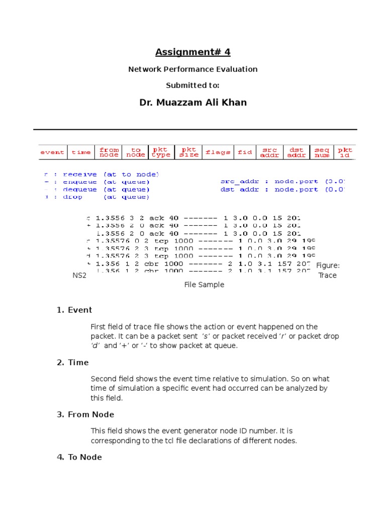NS2 Trace File Format | PDF | Transmission Control Protocol | Network ...