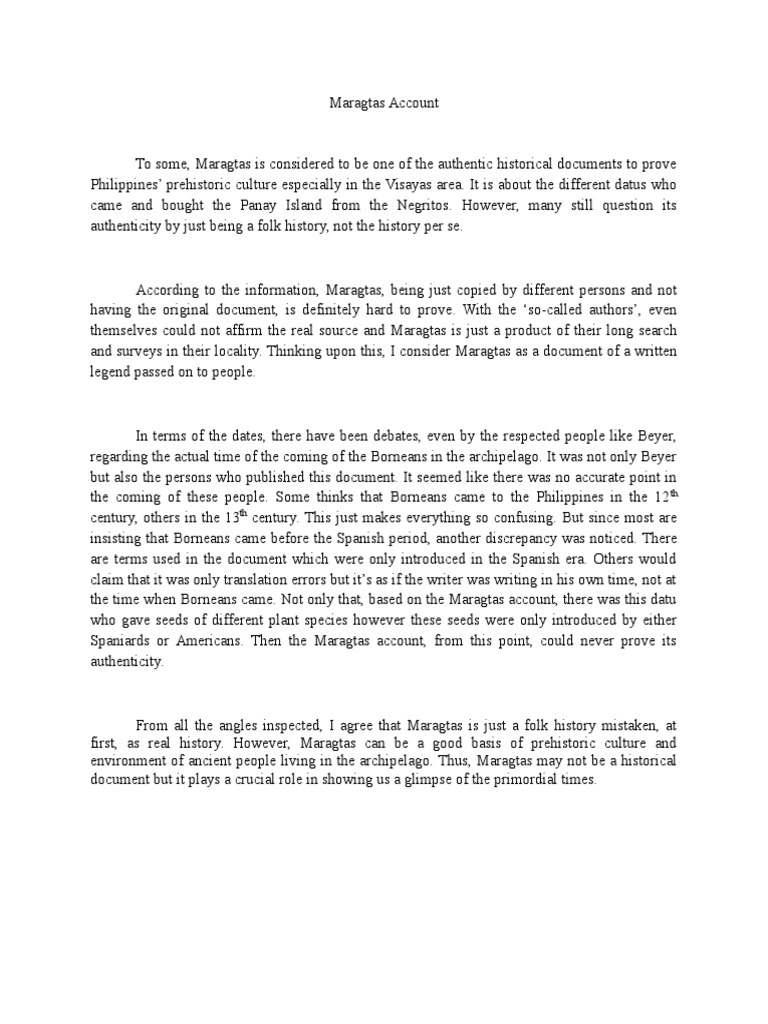 Maragtas Account | PDF