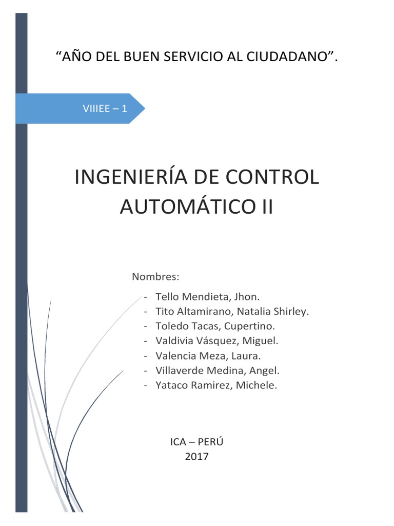 Control Automático II Practica 1 | PDF | Ingenieria Eléctrica | Electromagnetismo