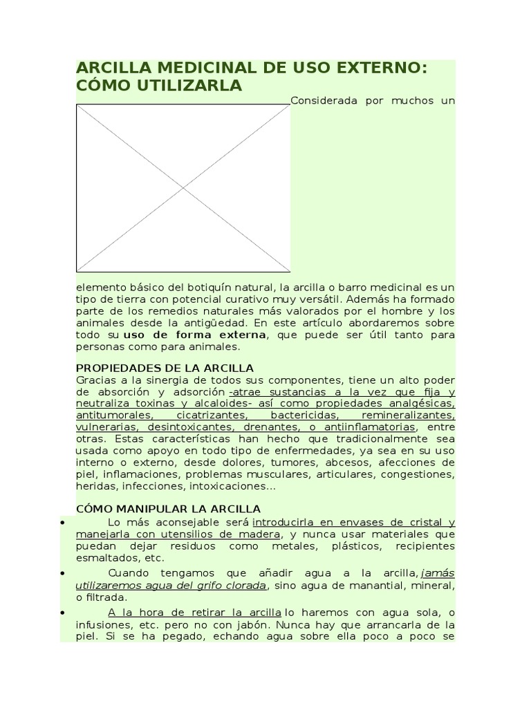 Arcilla Medicinal de Uso Externo | PDF | Aceite de oliva | Color