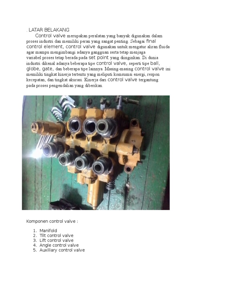 Komponen Control Valve Excavator | PDF