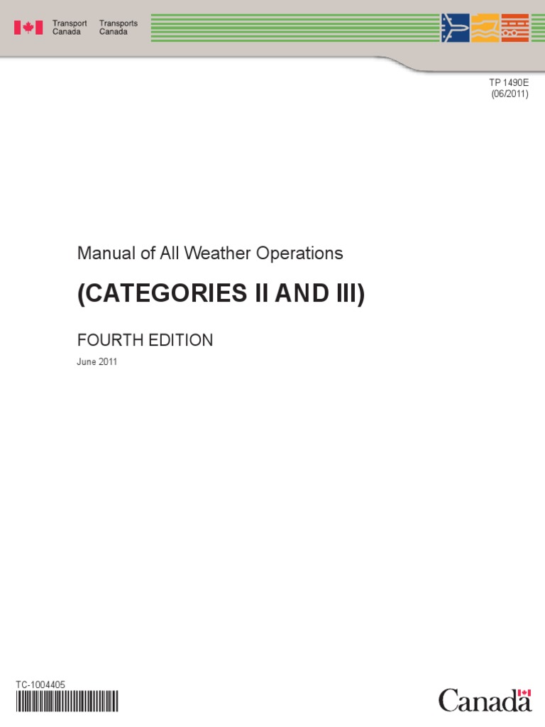 (Categories Ii and Iii) : Manual of All Weather Operations | Download ...