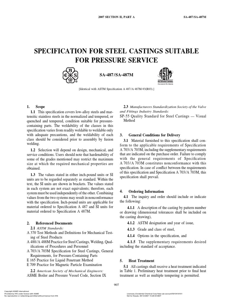 ASME SECTION II A-2 SA-487 SA-487M.pdf | Specification (Technical ...