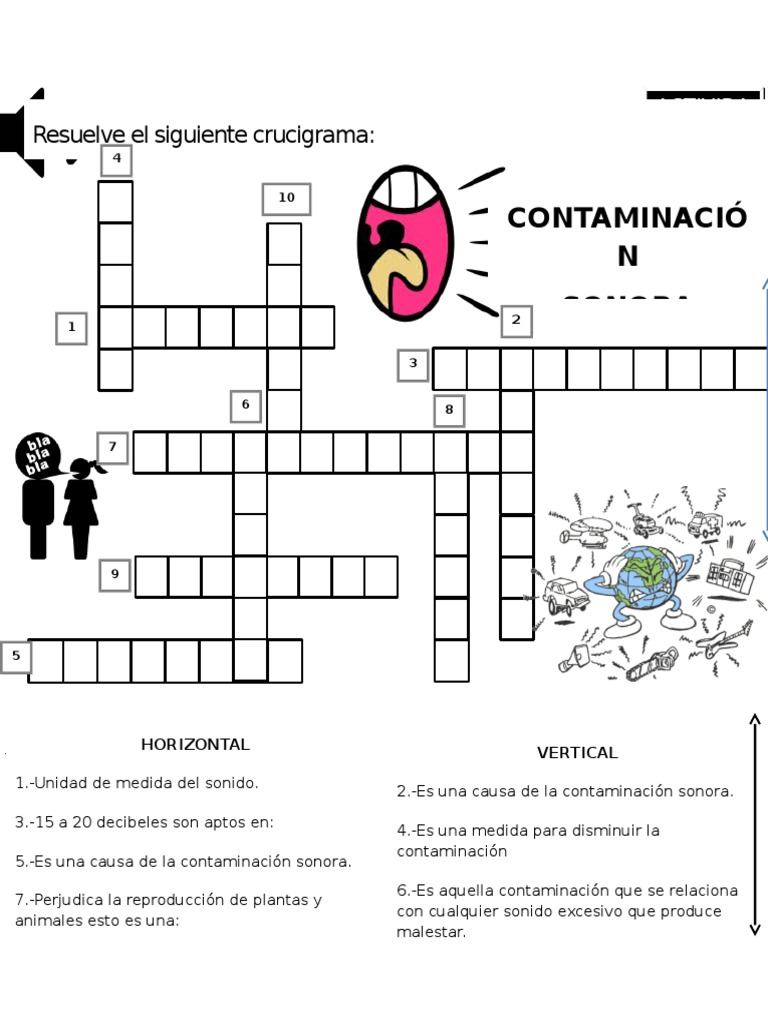 Contaminacion Sonora Crucigrama