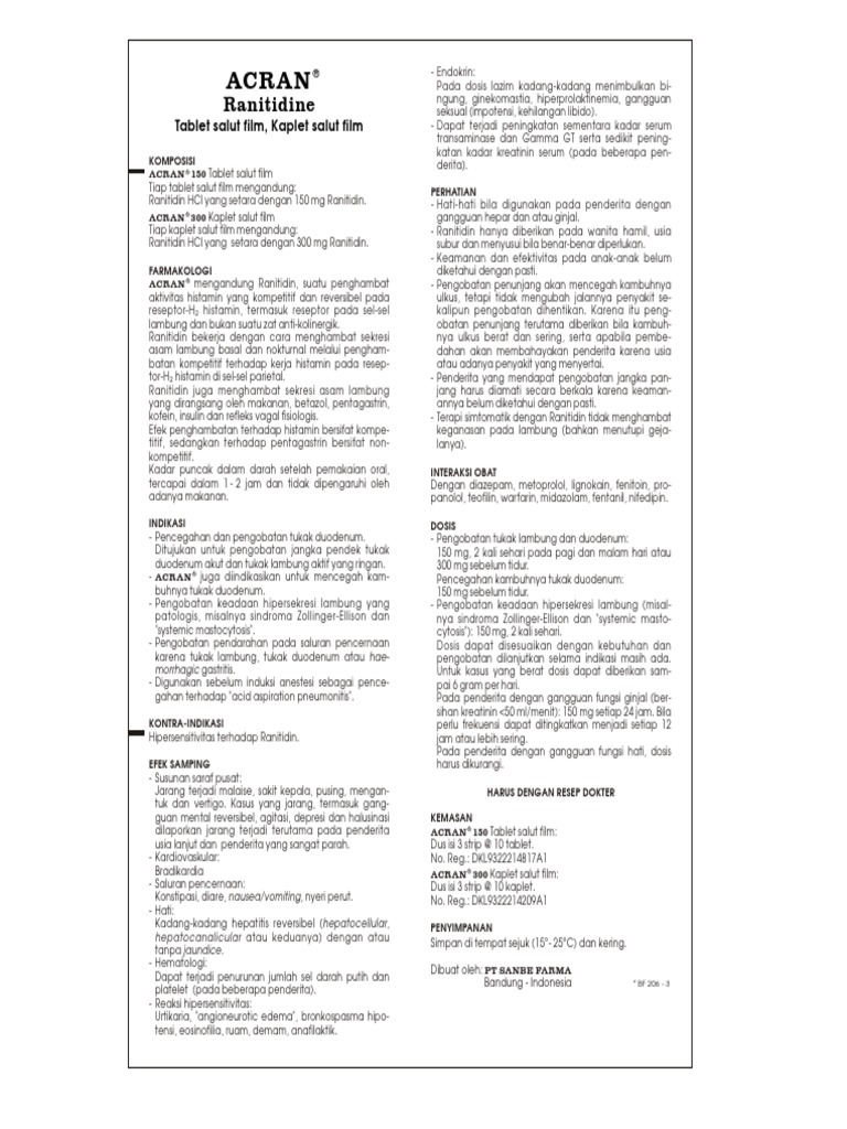 Insert ACRAN Tablet Kaplet | PDF