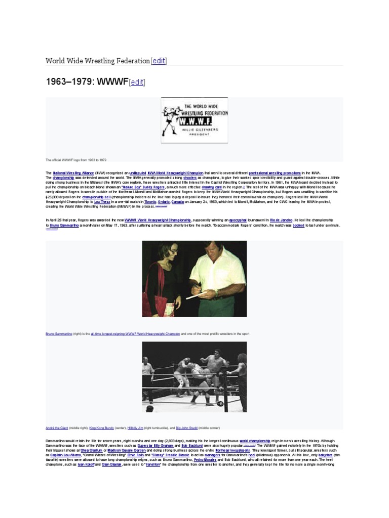 Wwe History 1 | PDF | Wwe | Professional Wrestling