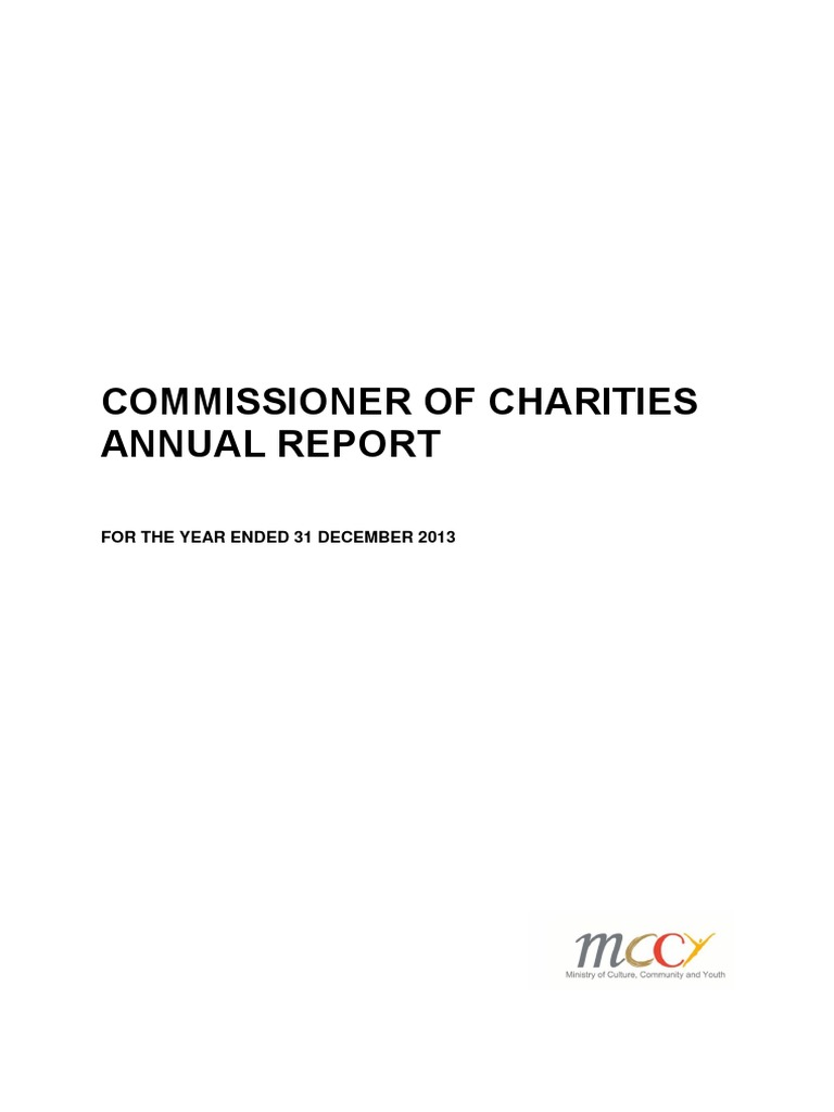 Commissioner of Charities Annual Report 2013 | PDF | Charitable Organization | Governance