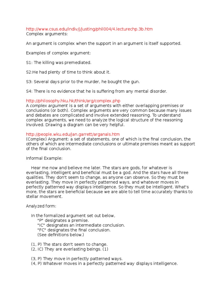 Complex Argument | PDF | Argument | Justification