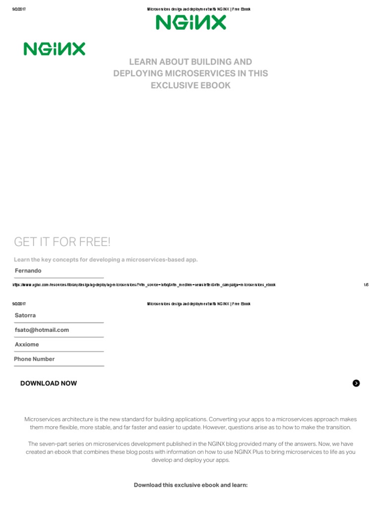 Microservices Design and Deployment With NGINX - Free Ebook | Download Free PDF | Platform As A ...