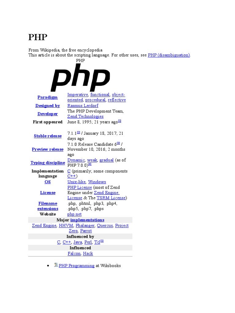 PHP | PDF | Php | Programming Paradigms