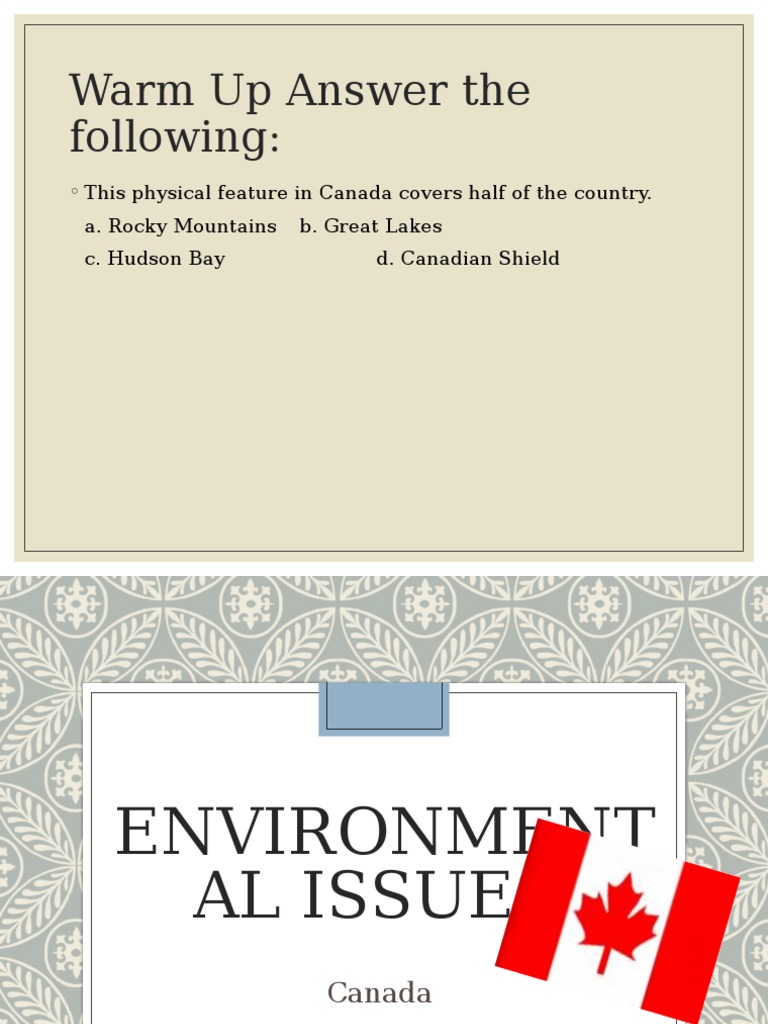 Canada Environmental Issues PPT 2 | PDF | Pollution | Deforestation
