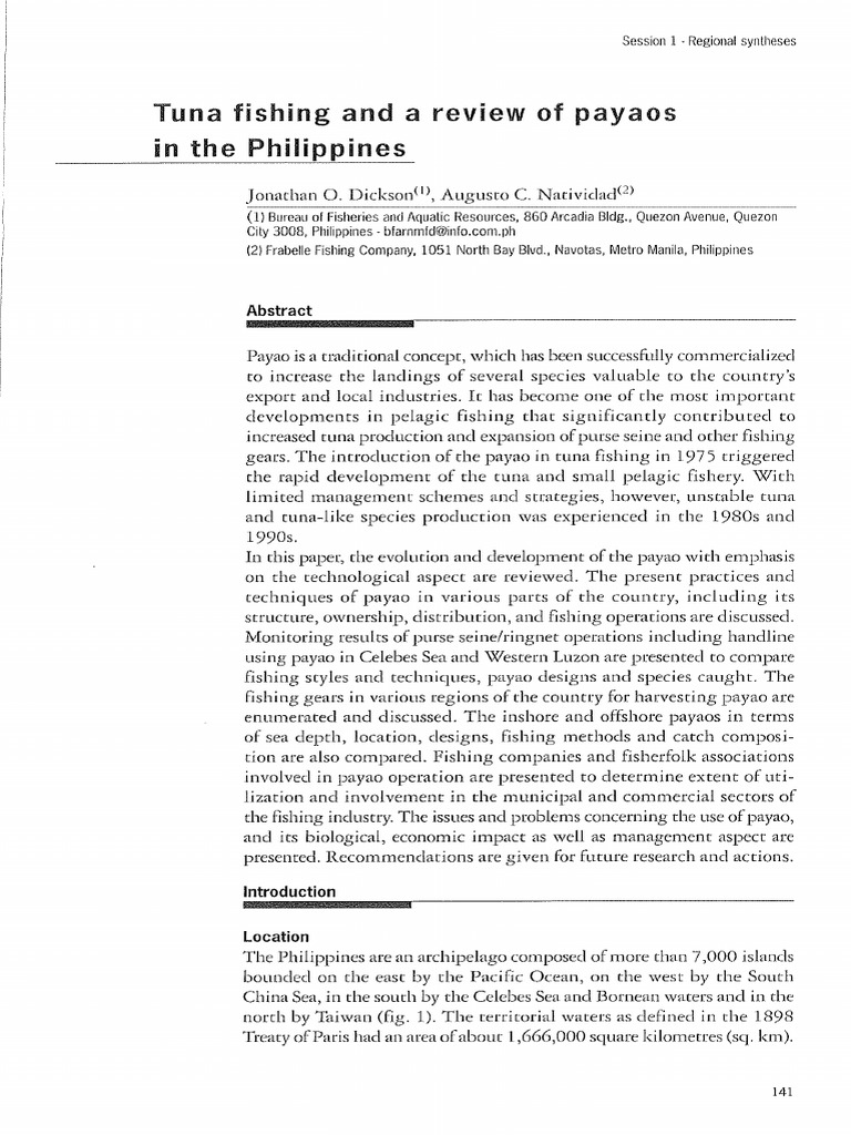 Payao PDF | PDF | Tuna | Fish And Humans
