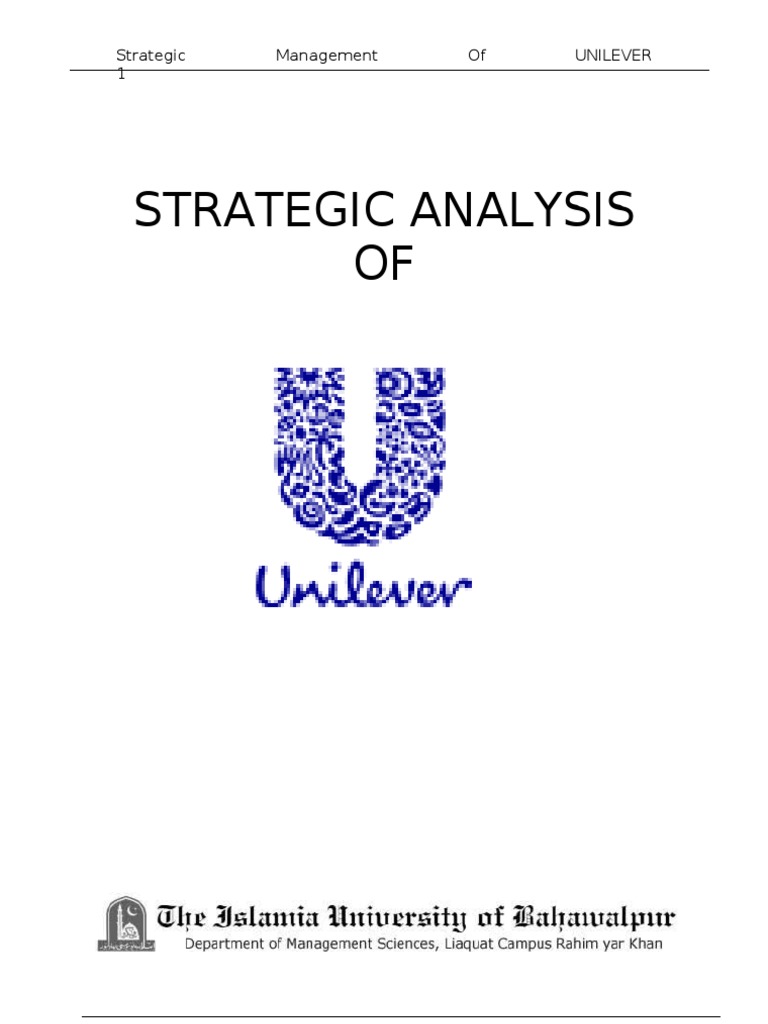 Strategic Analysis of UNILEVER Pak. LTD | PDF | Unilever | Strategic ...