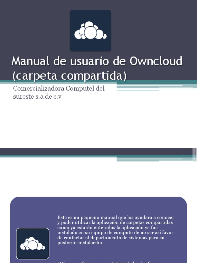 Manual de Usuario de Owncloud (Carpeta Compartida) | PDF | Archivo de computadora | Servidor ...