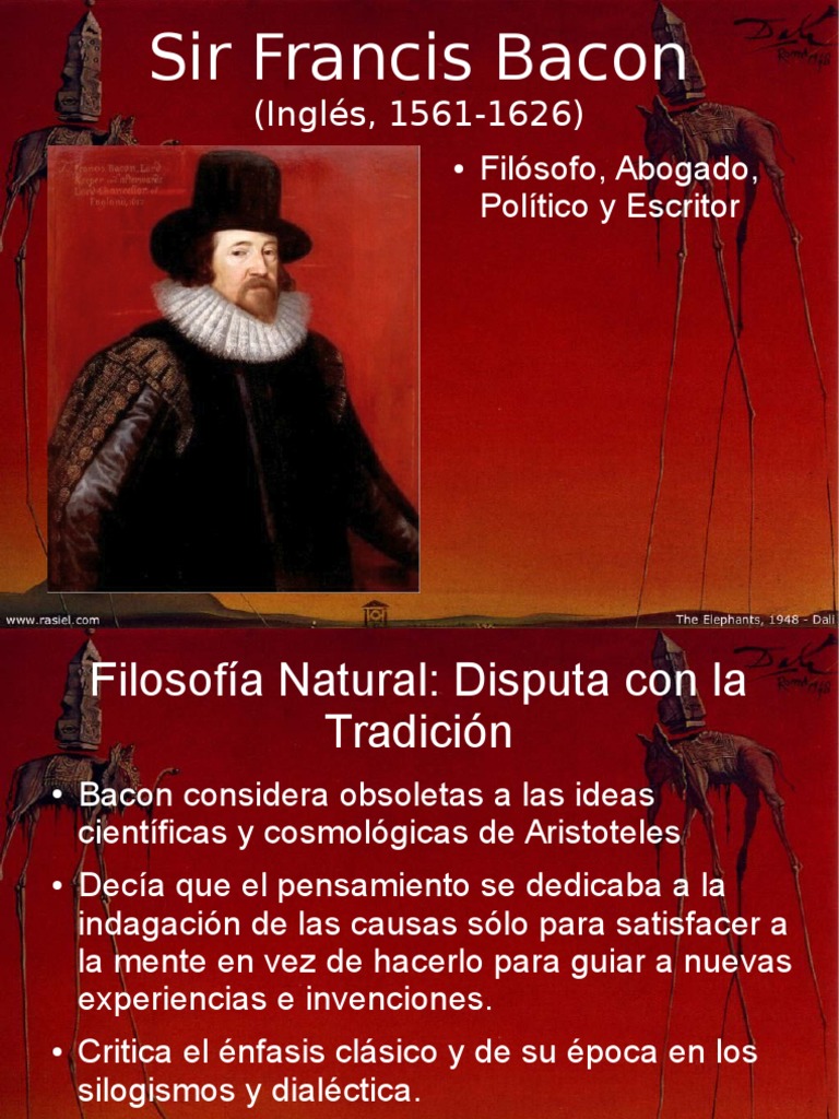 La filosofía de Francis Bacon sobre el método científico y la necesidad ...