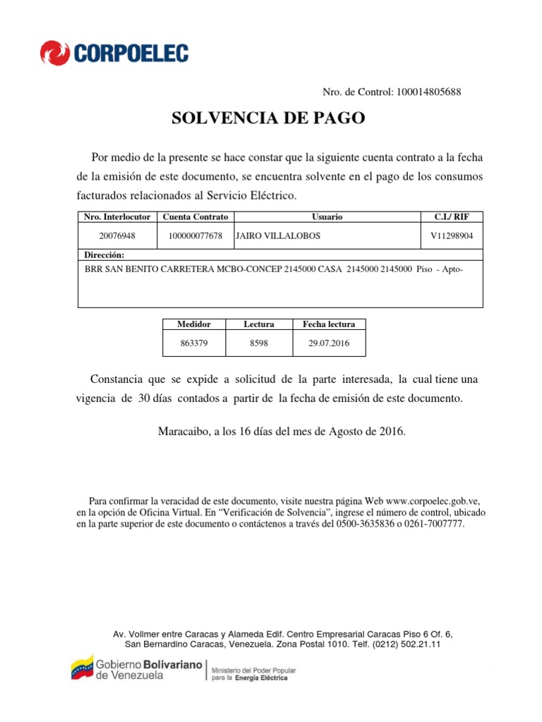 Solvencia ENELVEN | PDF
