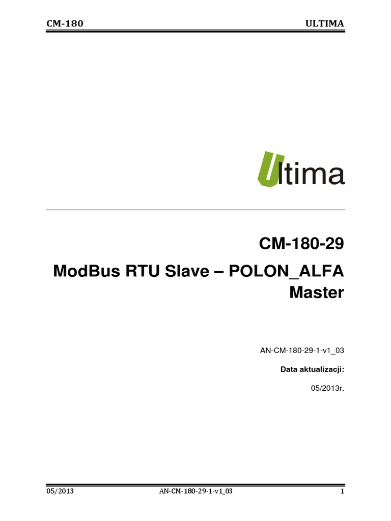 Ultima - Modbus - AN CM 180 29 1 v1 - 03 | PDF