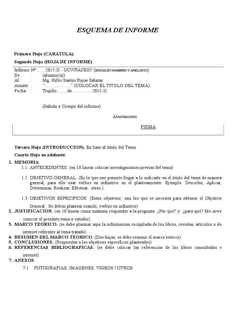 Esquema de Informe | PDF