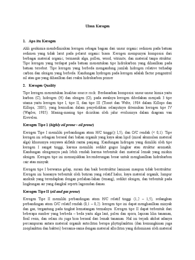 Kerogen Quality and Types | PDF