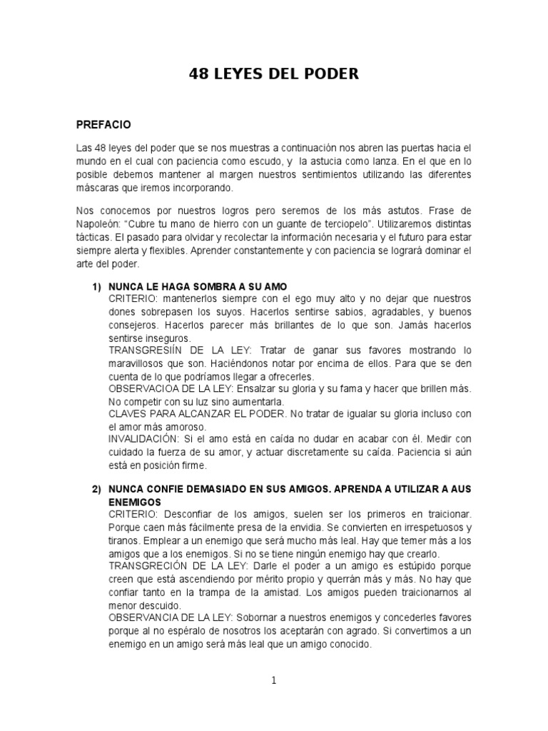 % 48 Leyes Del Poder | PDF