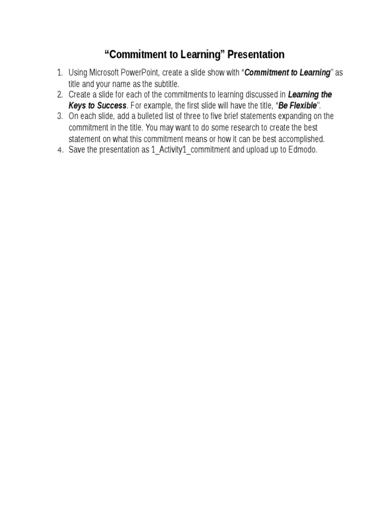 Commitment To Learning | PDF