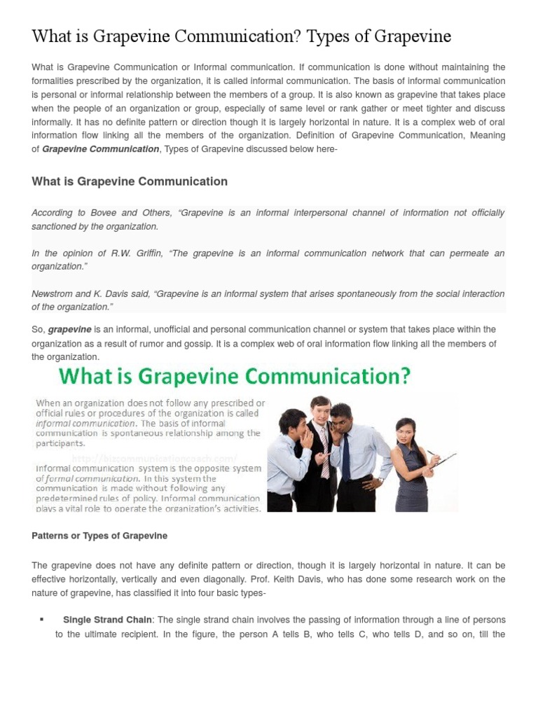 Understanding Grapevine Communication: Types, Advantages, Disadvantages ... Understanding Grapevine Communication: Types, Advantages, Disadvantages ...