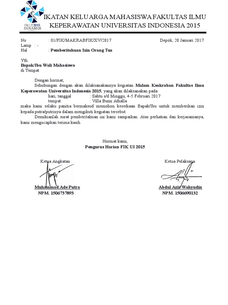 Surat Izin Makrab | PDF