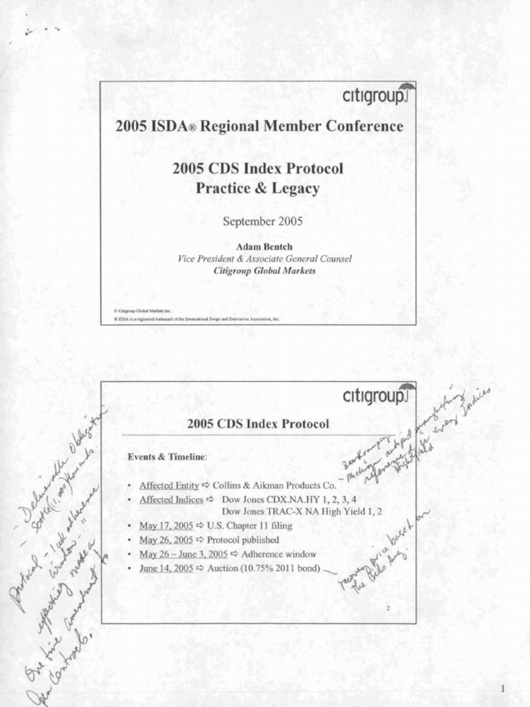 2005 ISDA Conference 2005 CDS Index Protocol | PDF | Companies ...