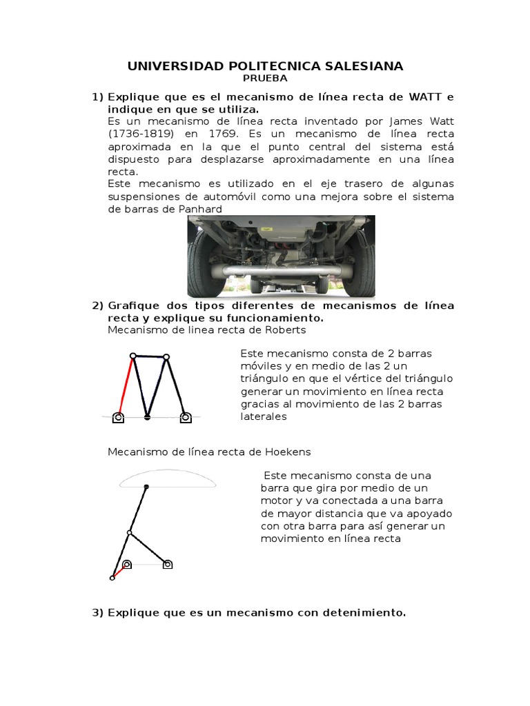 Mecanismo de Linea Recta de Watt | PDF
