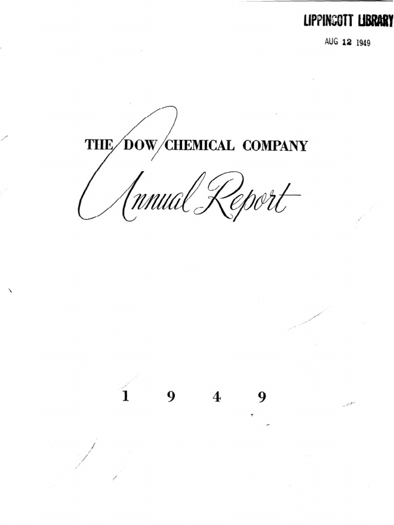 Dow Chemical Company Annual Report - 1949 | PDF | Chemical Industry ...