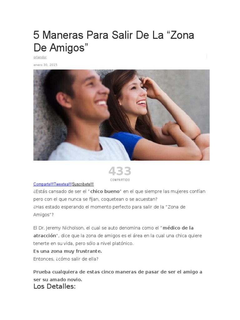 5 Maneras para Salir de La Zona de Amigos | PDF | Science | Ciencia ...