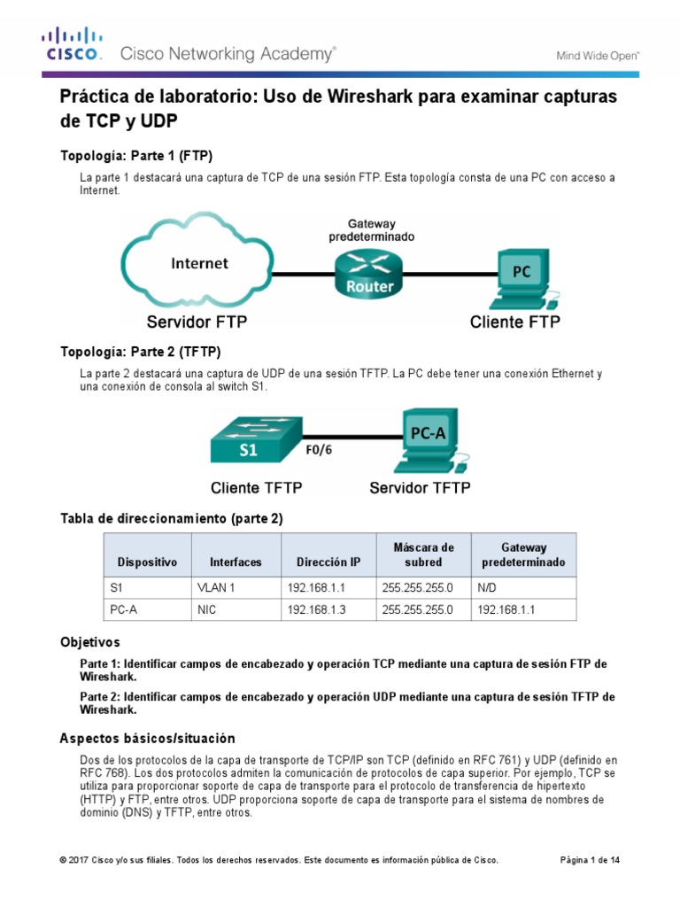 9.2.4.3 Lab - Using Wireshark To Examine TCP and UDP Captures | PDF | Protocolo de Control de ...