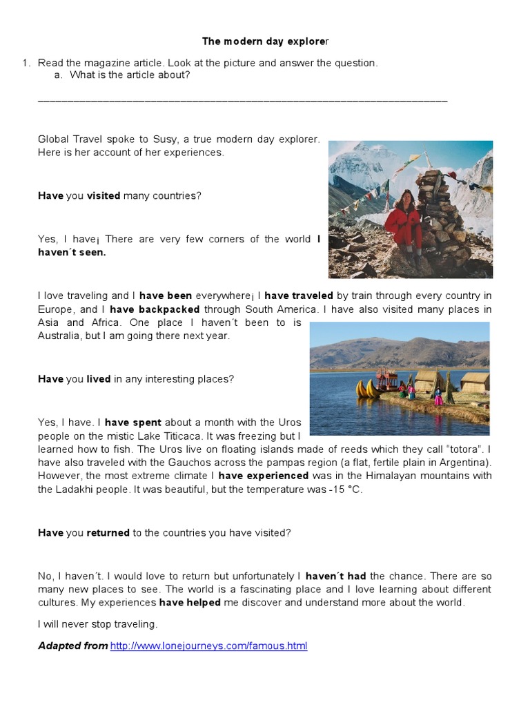 The Modern Day Explorer | PDF