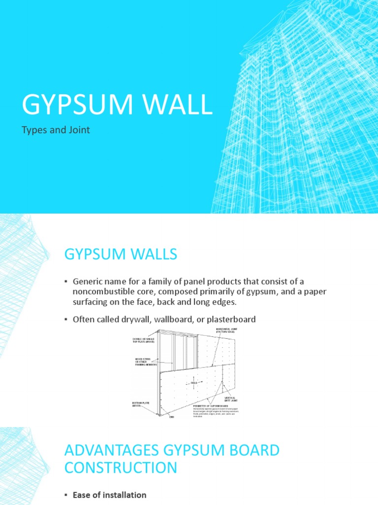 Gypsum Wall Types and Benefits | PDF