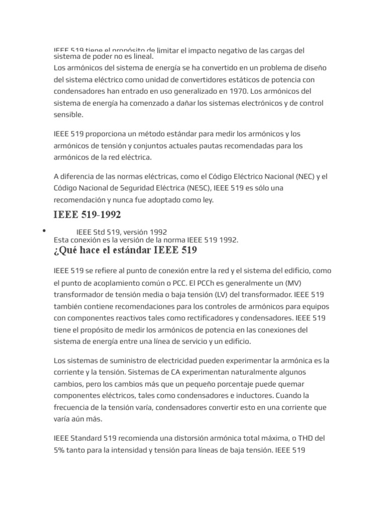 Ieee 519 | PDF | voltaje | Armónico