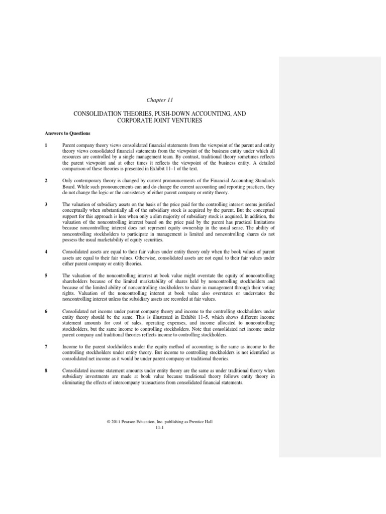Chp11 PDF | PDF | Book Value | Consolidation (Business)