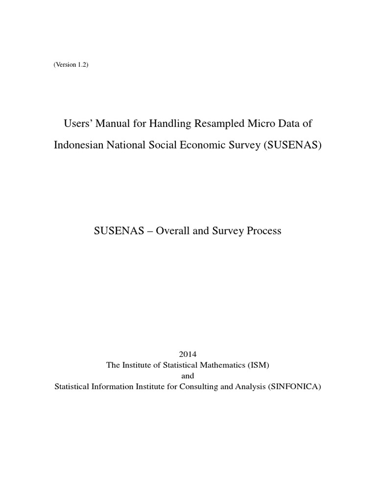Manual - SUSENAS - Overall and Survey Process - v1.2 PDF | PDF | Census ...