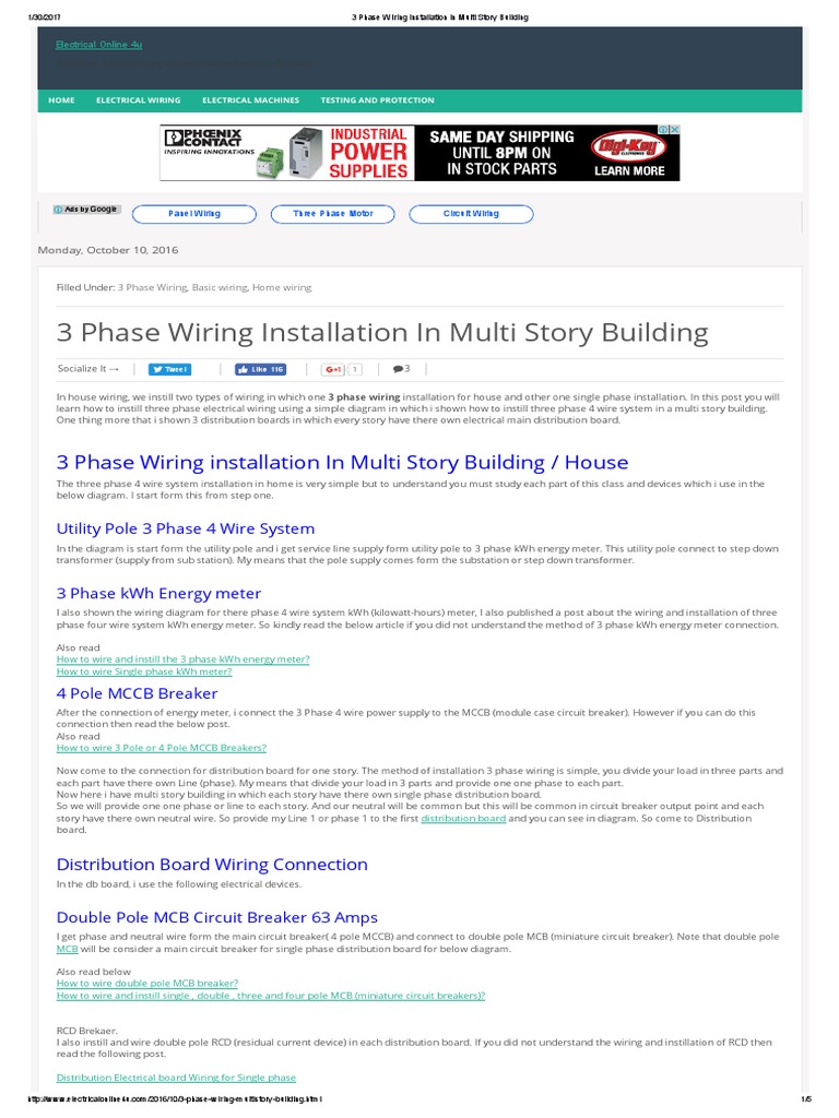 3 Phase Wiring Installation in Multi Story Building | PDF | Electrical ...