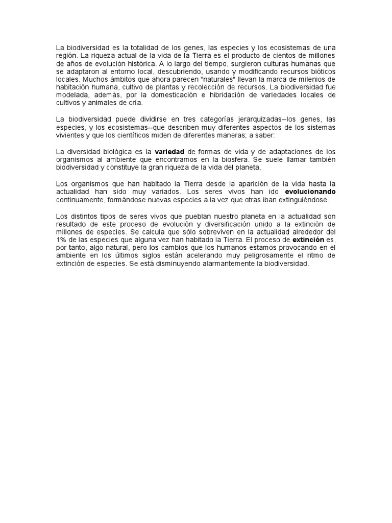 La Bio Divers Id Ad Es La Totalidad de Los Genes | PDF