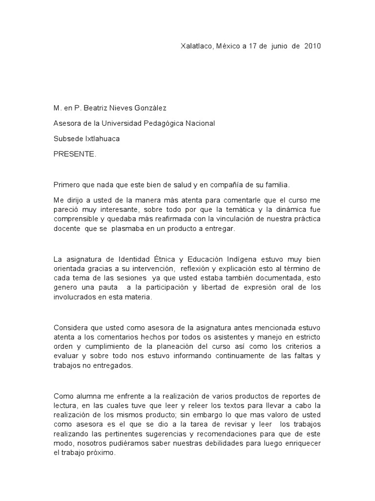 Modelo de Carta Formal