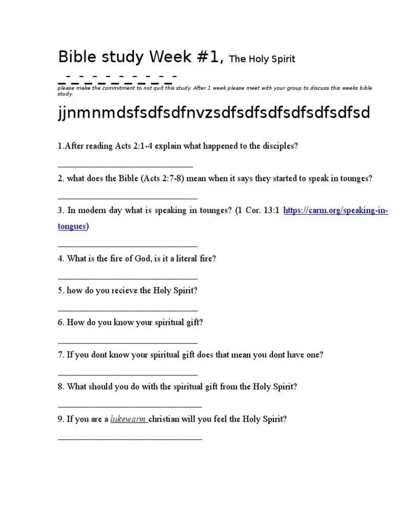 Bible Study Holy Spirit | PDF | Career & Growth