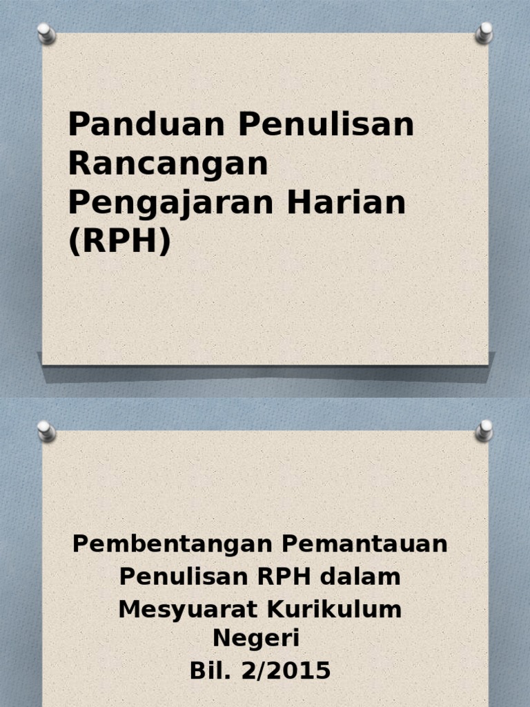Panduan Penulisan RPH | PDF