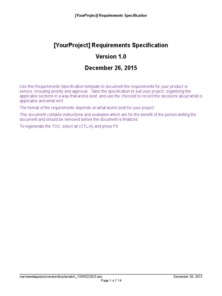 Requirements Specification | PDF | Specification (Technical Standard) | Usability