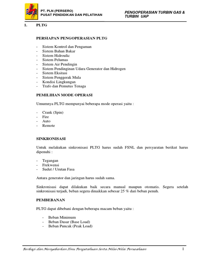 Pengoperasian Turbin Gas Dan Turbin Uap | PDF | Teknologi & Rekayasa