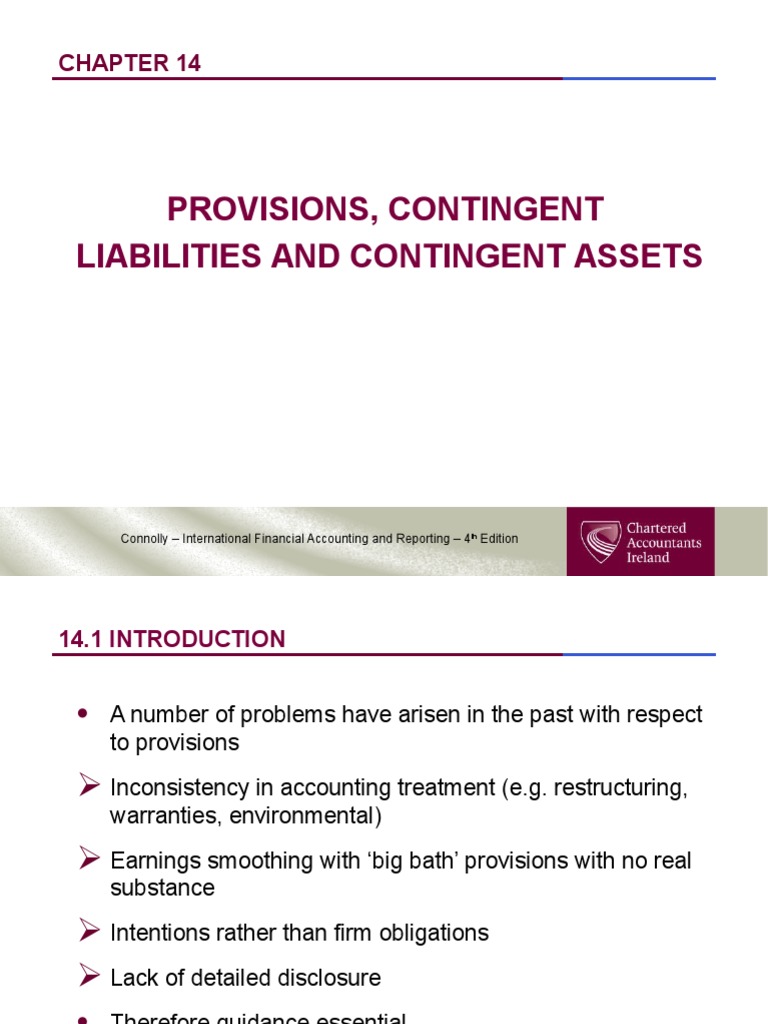 Chapter 14 - Provisions, Contingent Liabilities and Contingent Assets ...
